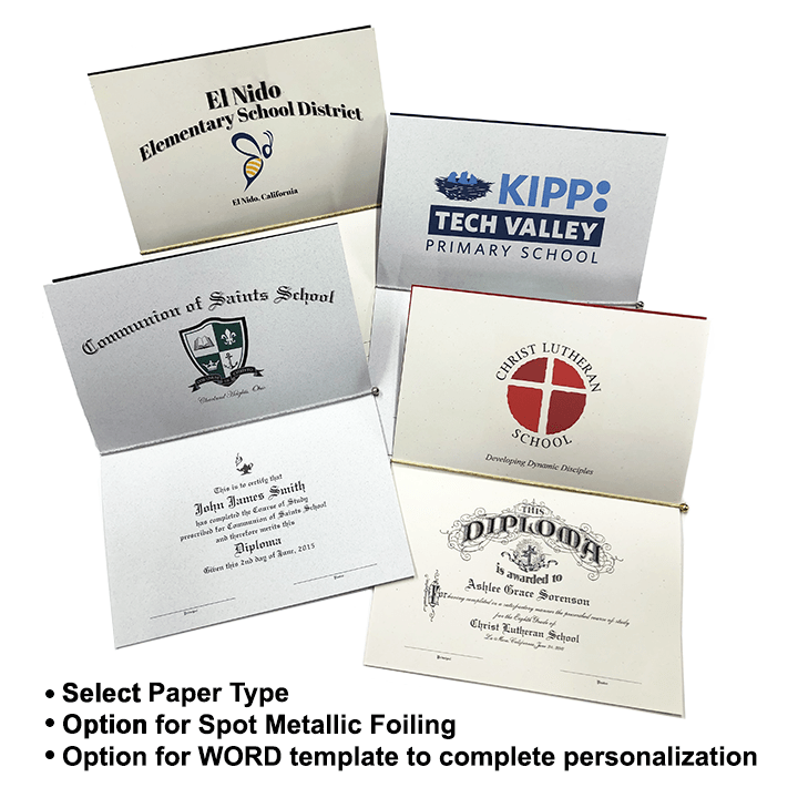 Middle School Diploma Printing - Graduation Ink Diplomas