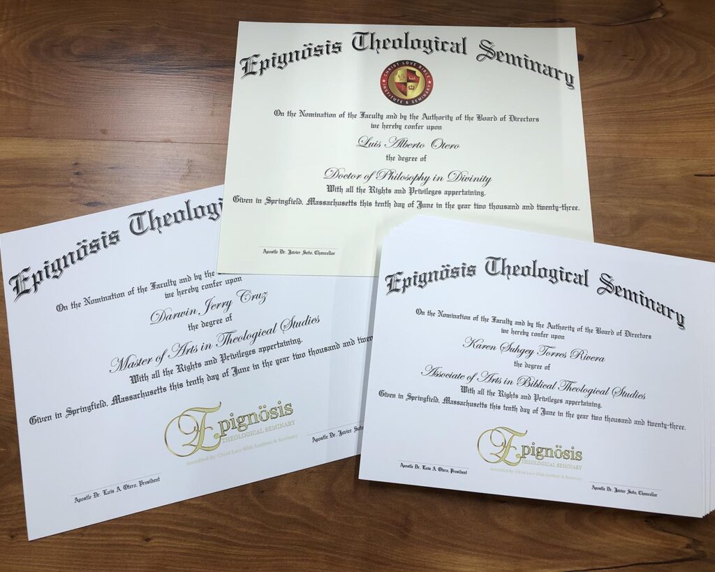 Theological Diplomas - Graduation Ink Diplomas