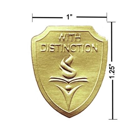 Gold Graduation With Distinction Seal from Graduation Ink Diplomas